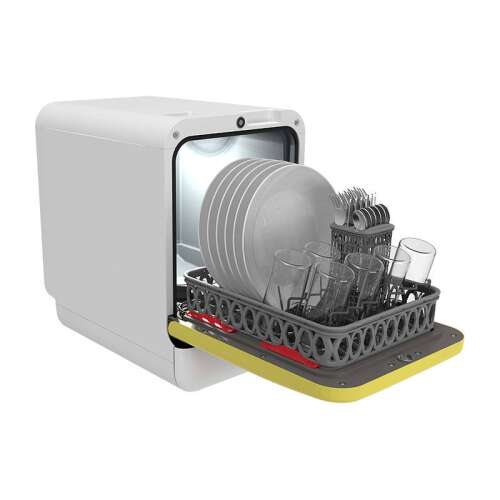Bob Daan Tech kompakt mini asztali mosogatógép (fehér-sárga) 59820543