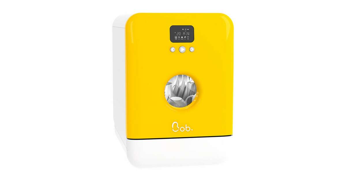 Bob Daan Tech kompakt mini asztali mosogatógép (fehér-sárga) | Pepita.hu