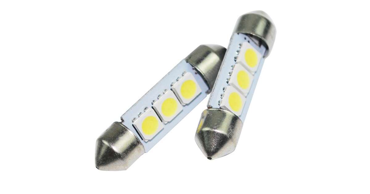 Autós led - 36mm 3 smd 5050 led hideg fehér szofita C5W | Pepita.hu