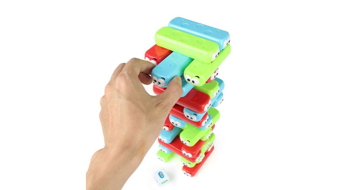 Emoji Jenga torony - színes, készségfejlesztő, ügyességi társasjáték ...
