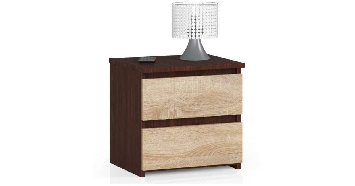 Akord Komód CLP Rendszerrel, 2 Fiókos Wenge/Sonoma, Laminált Lemez, ABS ...