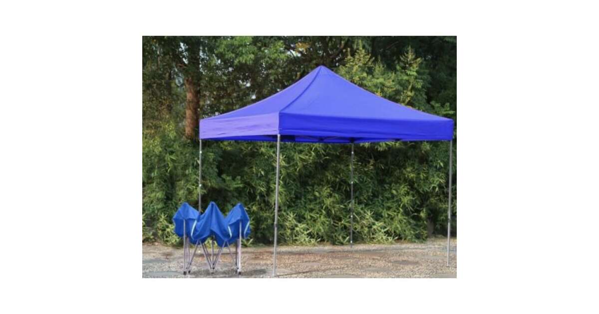 3x6 m Foldable Metal Frame Garden Pavilion Blue | Pepita.com
