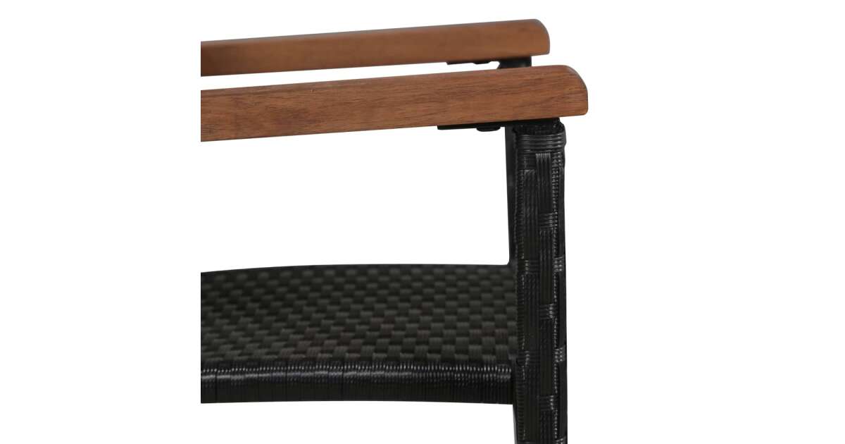 vidaXL 5 részes fekete kerti étkezőgarnitúra | Pepita.hu