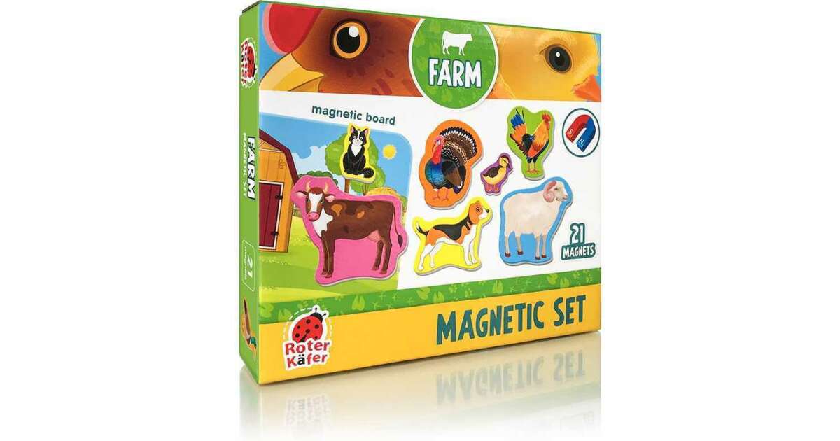 Roter Kafer Állatos Mágnes készlet, táblával 21 db-os | Pepita.hu