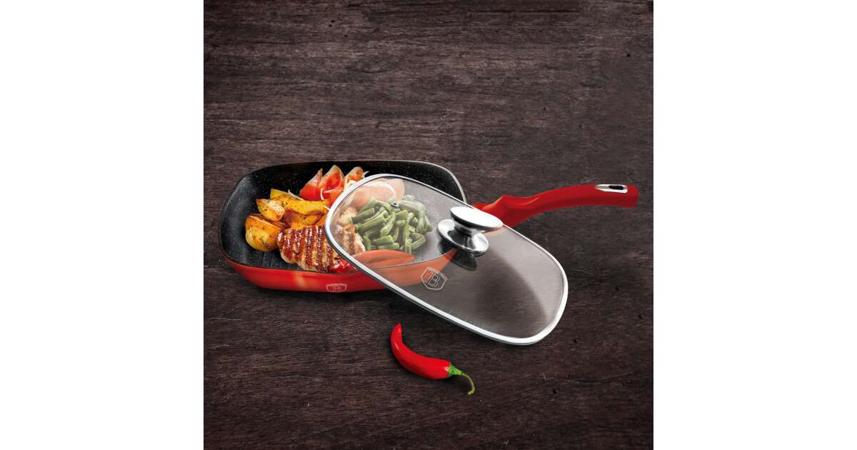 Berlinger Haus Burgundy Metalic Line BH 1613N grillserpenyő fedővel | Pepita.hu