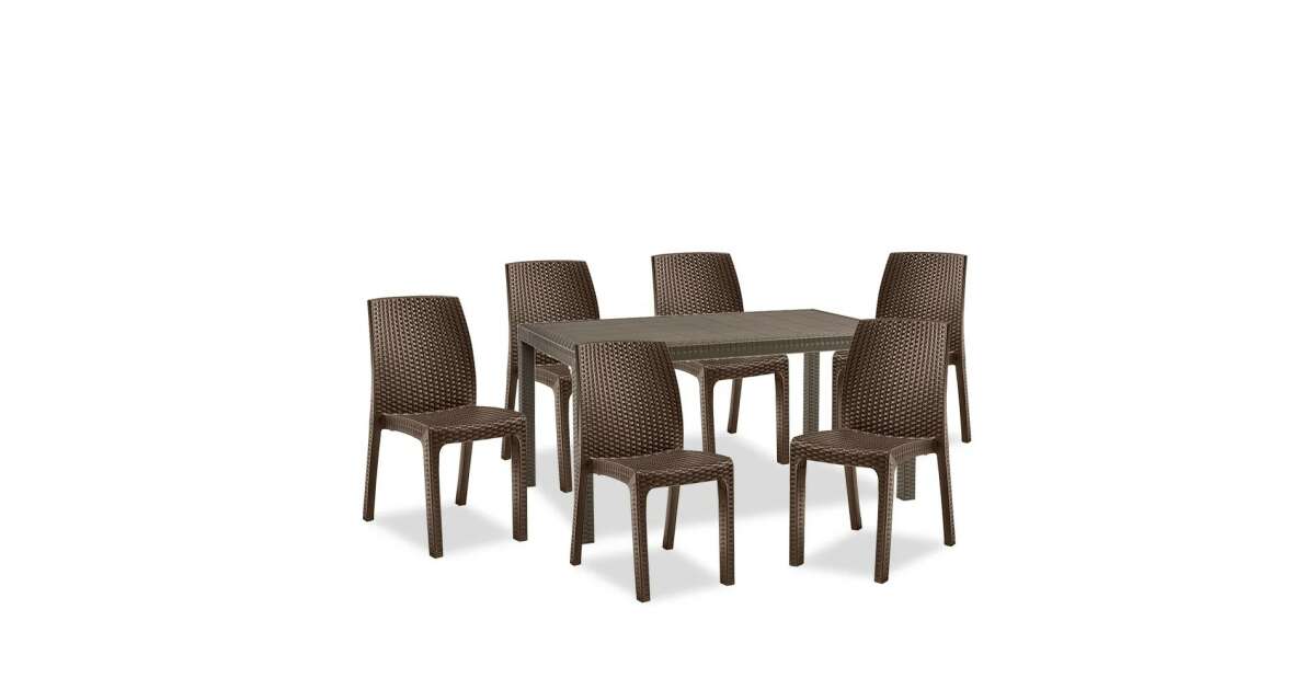 Hellda 6+1 kerti bútor garnitúra szett barna | Pepita.hu