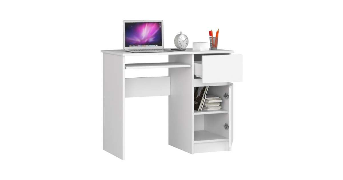 Right-handed Computer desk with shelf P77_90 - More colours | Pepita.com