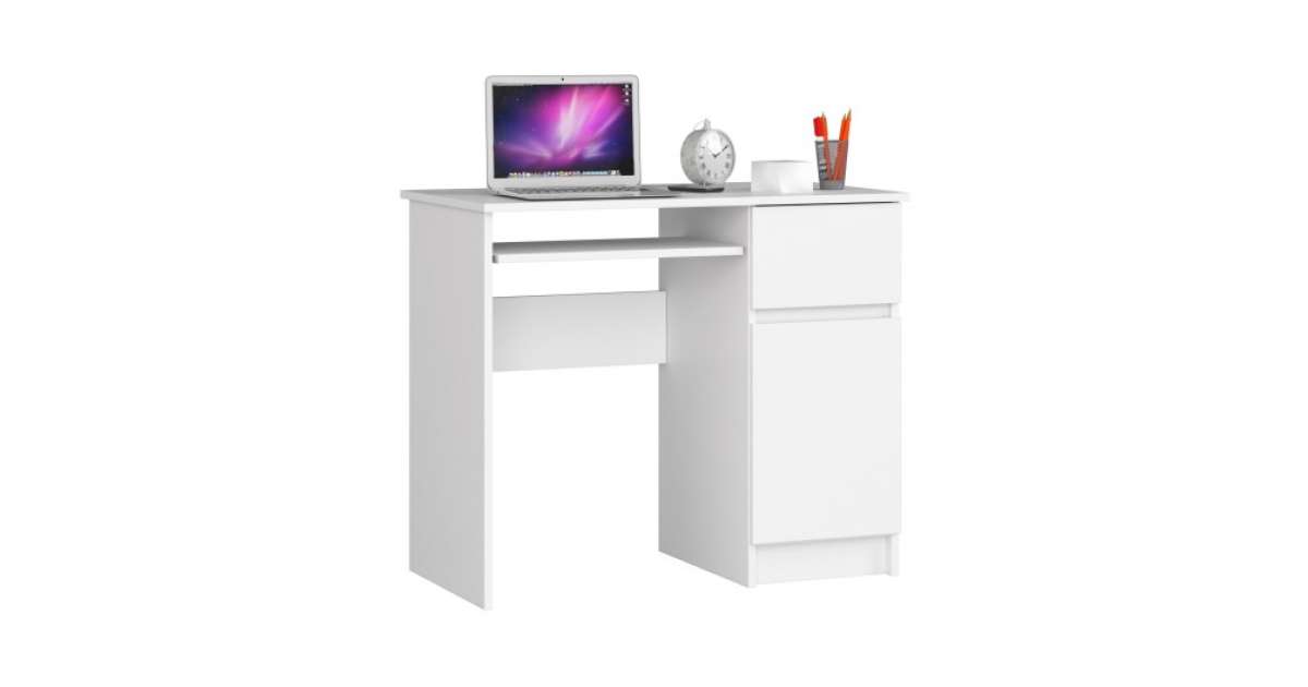 Right-handed Computer desk with shelf P77_90 - More colours | Pepita.com
