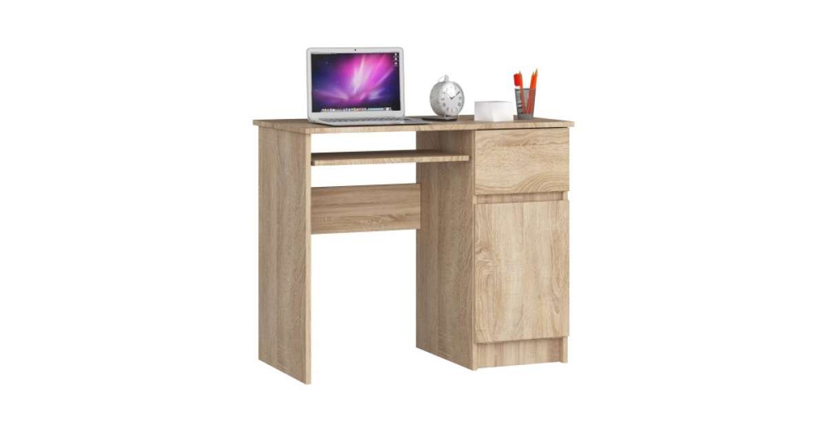 Right-handed Computer desk with shelf P77_90 - More colours | Pepita.com