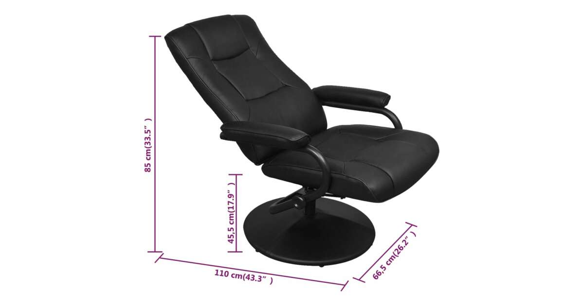 vidaXL fekete műbőr TV-fotel lábtartóval | Pepita.hu