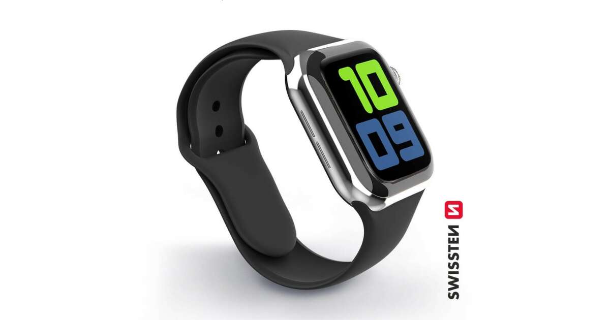 Swissten - Apple Watch silicone strap, 38-40 mm, black | Pepita.com