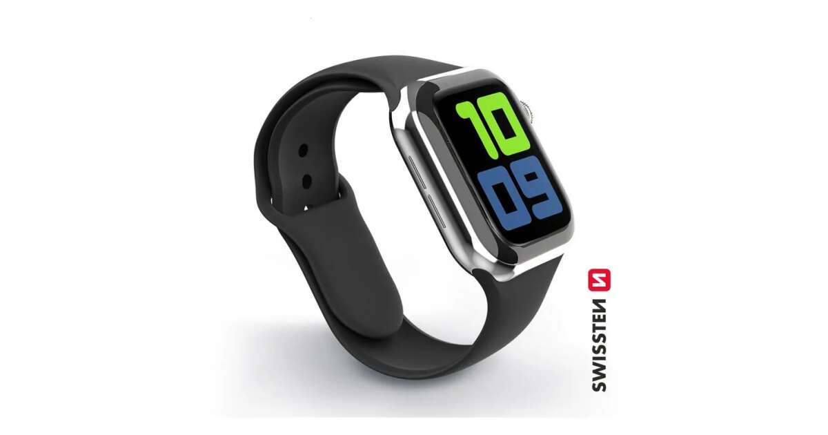 Swissten - Apple Watch silicone strap, 38-40 mm, black | Pepita.com
