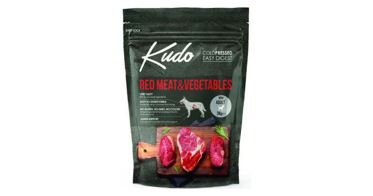 Kudo Low Grain Adult Red Meat/Vegetables Mini száraz kutyatáp vörös hús ...