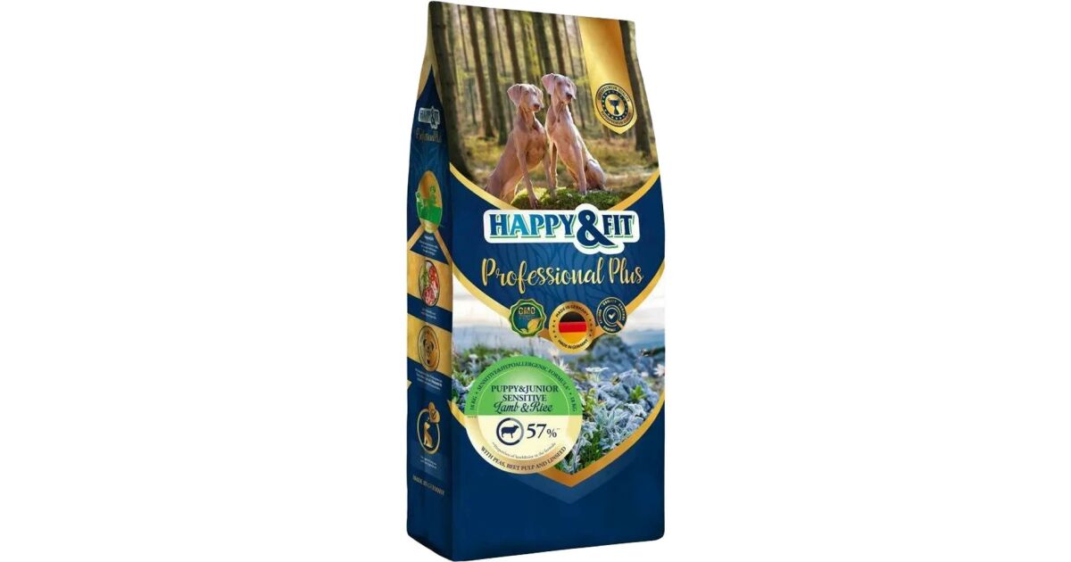 Happy&Fit Professional Plus Pui și Junior Sensibil Miel și Orez 18kg ...