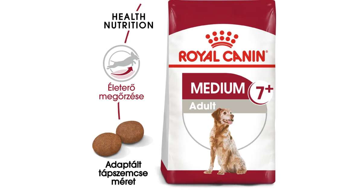Royal Canin Medium Adult 7+ 4kg-közepes testű idősödő kutya száraz táp ...