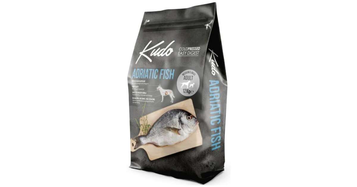Kudo Low Grain Adult Adriatic Fish Medium/Maxi hrană uscată pentru ...
