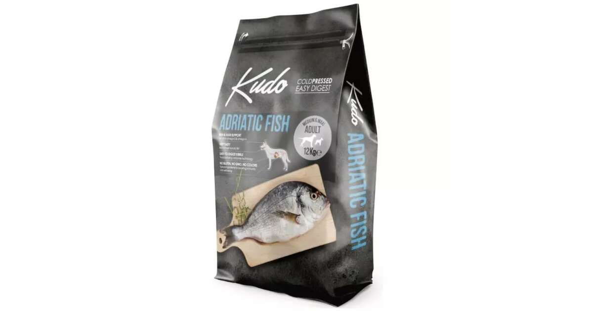 Kudo Low Grain Adult Adriatic Fish Medium/Maxi hrană uscată pentru ...