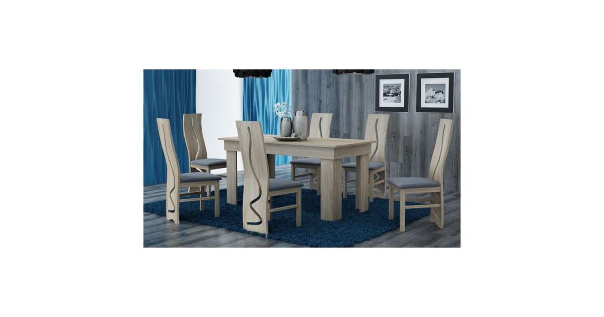 Bovino 4-6 személyes étkezőasztal égerfa 120x80 | Pepita.hu
