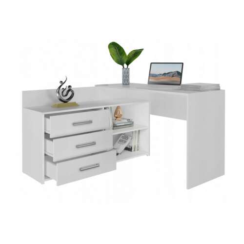 Sarok íróasztal / számítógép asztal - Holzmeister -120 x 120 cm - fehér ...