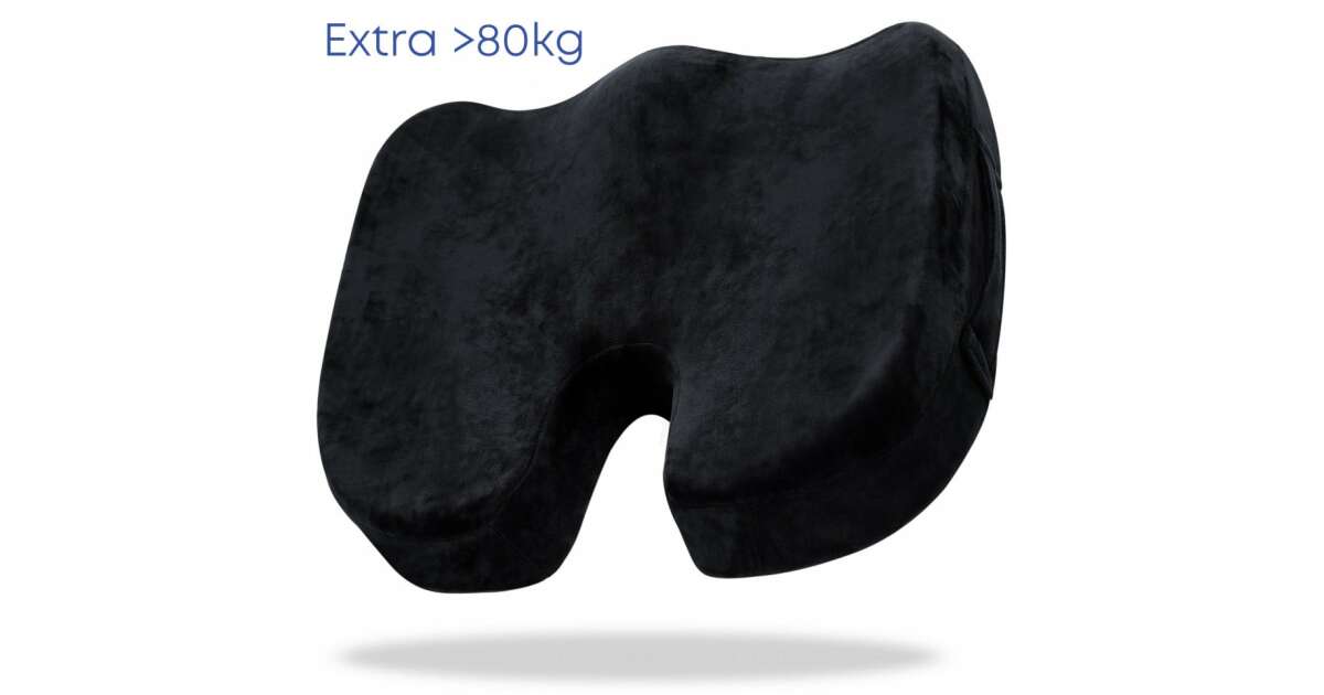 Ortopédiai párna Coccis Extra irodai székhez vagy autóhoz, Fekete, 80 ...