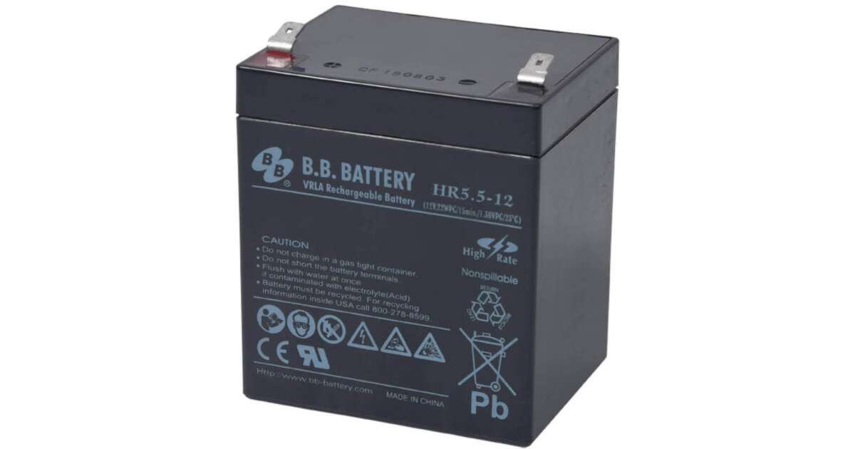 APC (BB) 12V/5.5Ah HighRate zamknięty, bezobsługowy AGM T2 RBC43; RBC44 ...