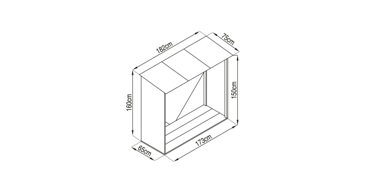 Brennholzaufbewahrung G21 WOH 136 - 182 x 75 cm, grün | Pepita.com