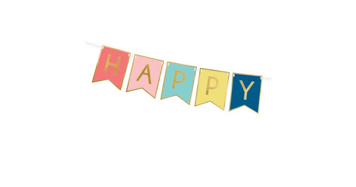 Happy birthday banner, színes 175 cm | Pepita.hu