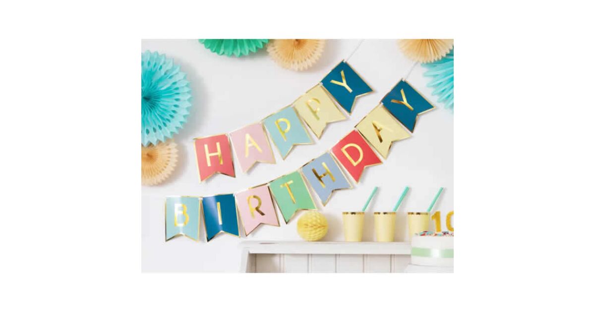 Happy birthday banner, színes 175 cm | Pepita.hu