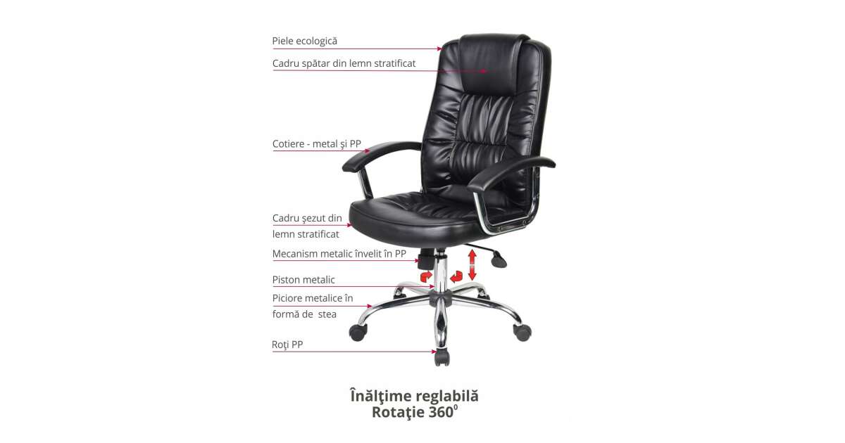 Bedora Abraj Ergonomikus Irodai szék - Ökológiai Bőr - Fekete | Pepita.hu
