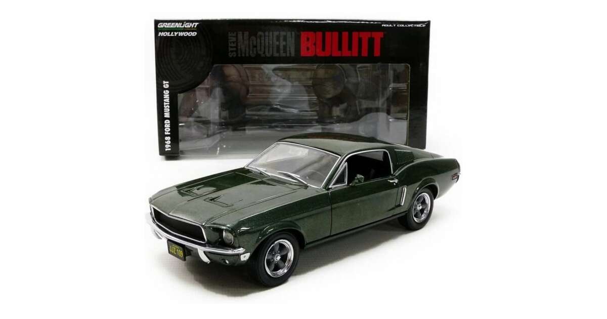 1968 Ford Mustang GT BULLITT green modell autó 1:24 | Pepita.hu