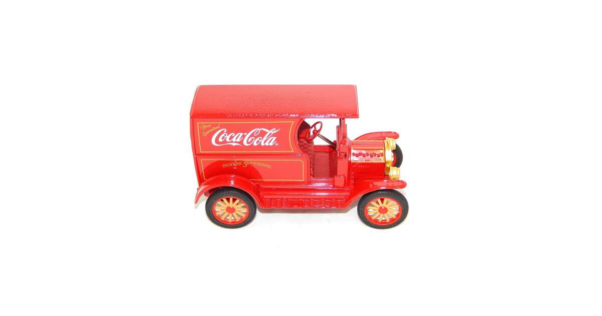 1917 Ford Model T Coca-Cola piros modell autó 1:24 | Pepita.hu