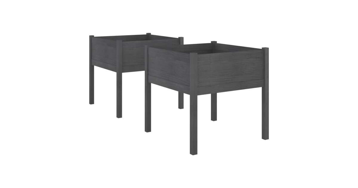 Fenyőfa Virágtartó - 2 db - Szürke - 70x70x70 cm | Pepita.hu