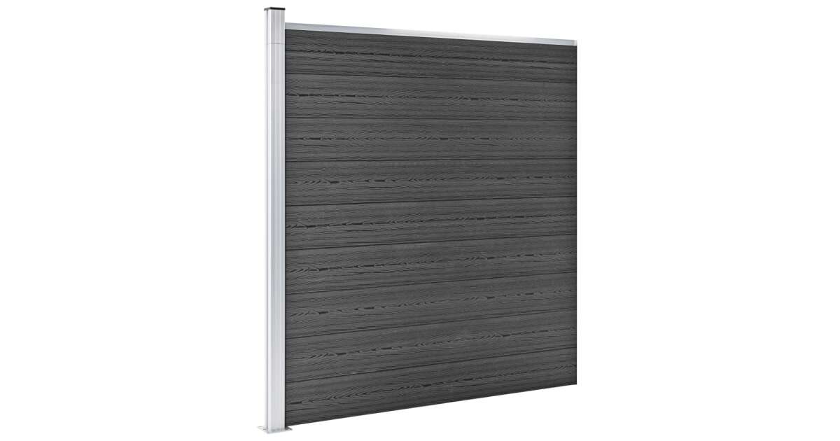 Fekete wpc kerítéspanelszett 353 x 186 cm | Pepita.hu