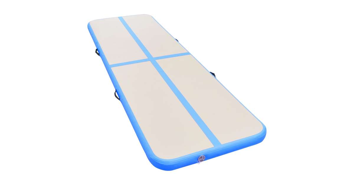 Kék pvc felfújható tornaszőnyeg pumpával 300 x 100 x 10 cm | Pepita.hu