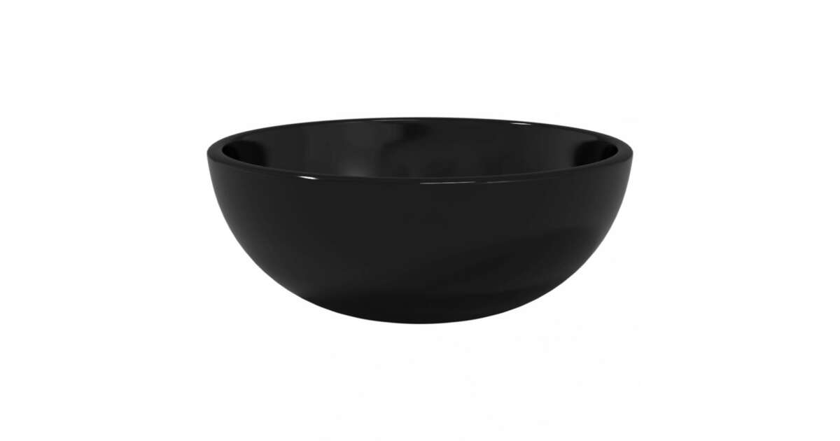 Fekete edzett üveg mosdókagyló 30 x 12 cm | Pepita.hu