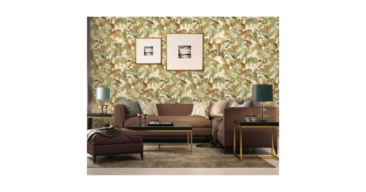 DUTCH WALLCOVERINGS Tapet model Pasărea paradisului, verde | Pepita.com