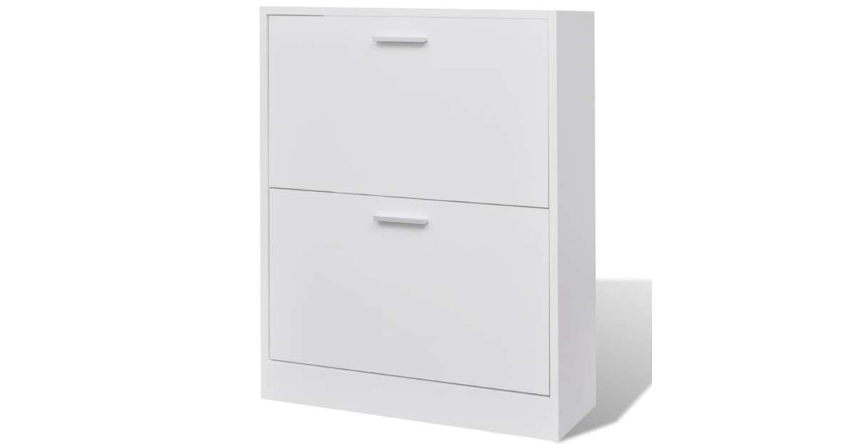 Fehér Fa Cipőszekrény - 2 Rekeszes - 63,5x24x81 cm | Pepita.hu
