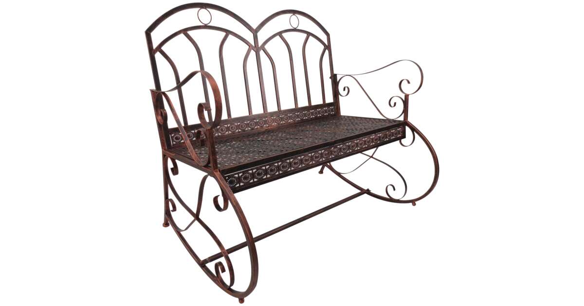 Outsunny 84B-08, Kerti hintapad karfákkal 2 üléssel, Fém, 104x75x95,5cm, Bronz | Pepita.hu