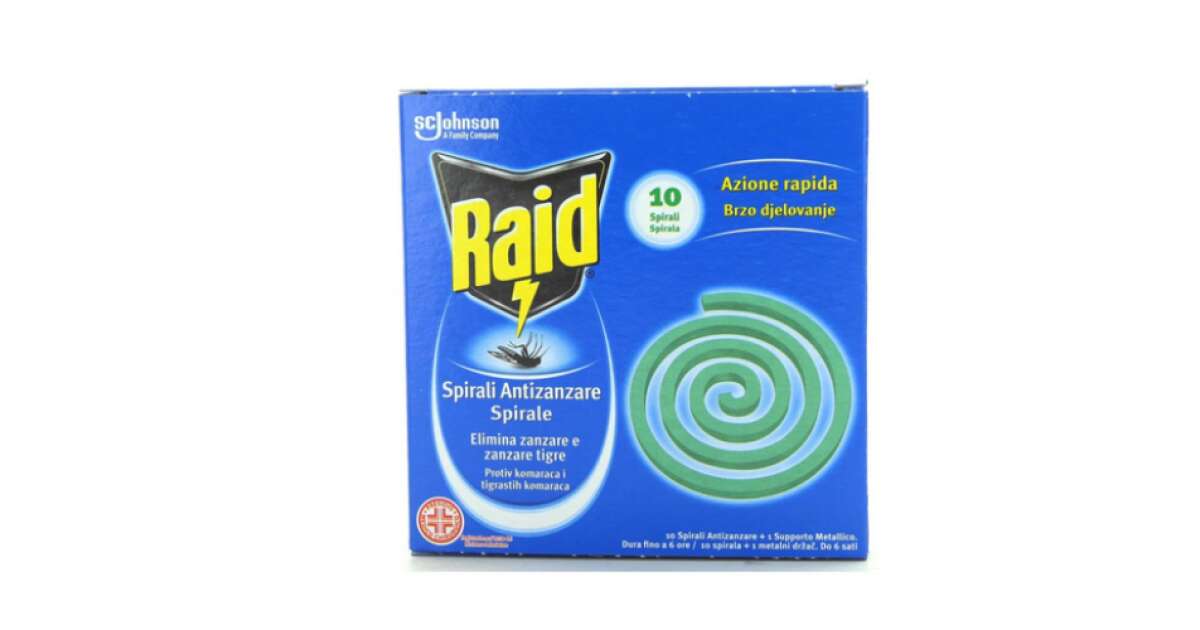 10 db Raid szúnyog elleni spirál készlet kültéri használatra, ideális a ...