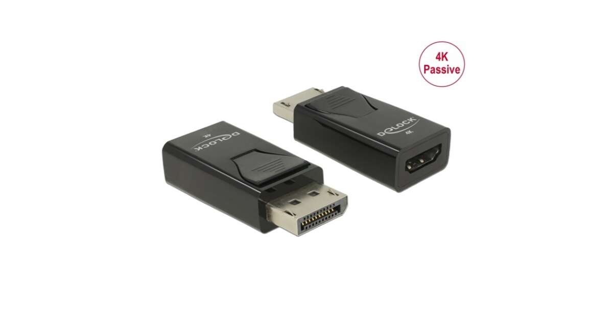 DeLock Adapter DisplayPort 1.2 male to HDMI female 4K Passive Black ...