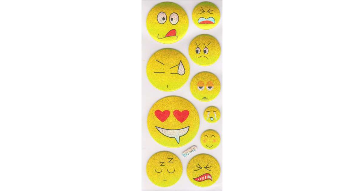 Smiley öntapadós matrica ív | Pepita.hu