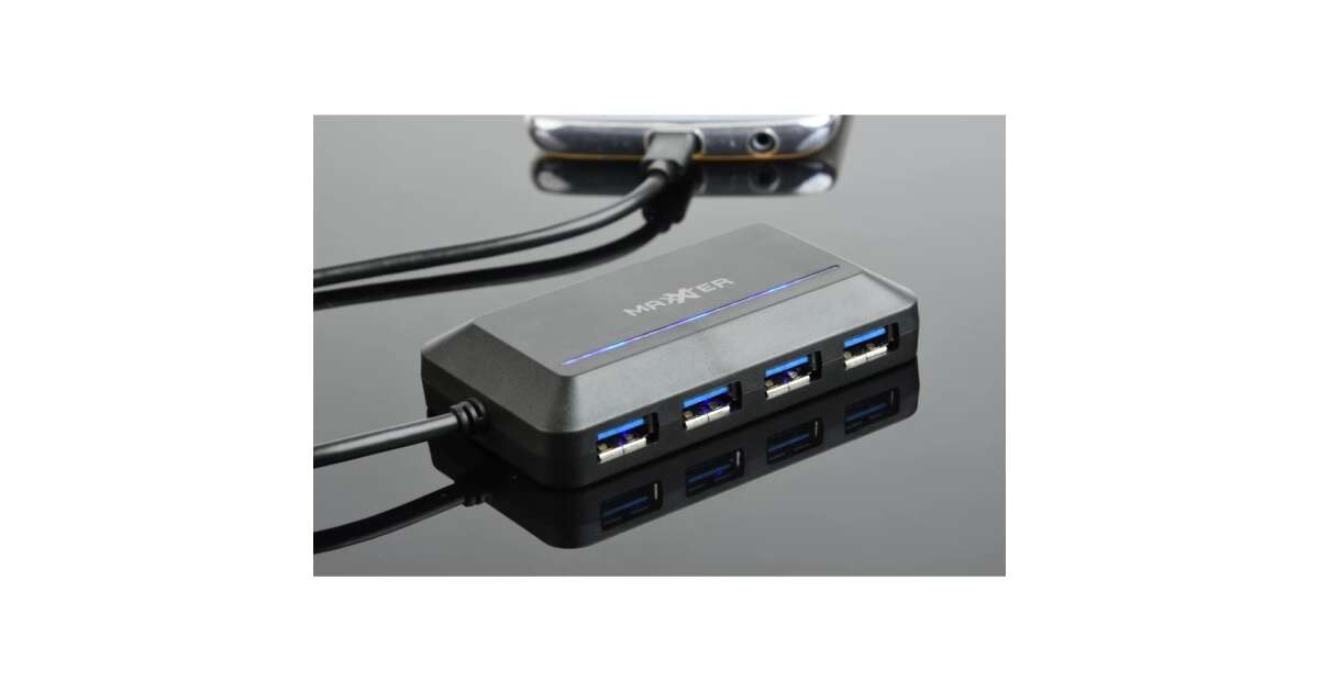 Maxxter 4 portos USB Hub(ACT-HUB3C-4P) (ACT-HUB3C-4P) | Pepita.hu