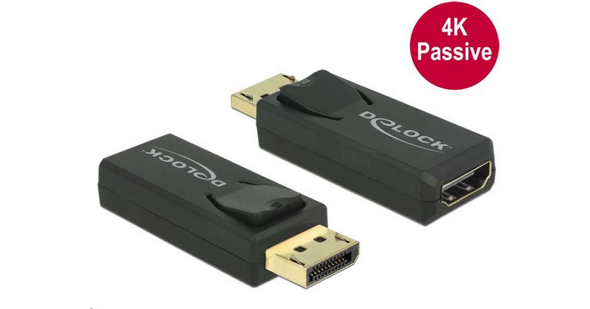 DeLock Adapter Displayport 1.2 male > HDMI female 4K Passive Black ...