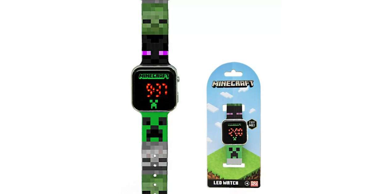 Minecraft Creeper digitális LED karóra | Pepita.hu