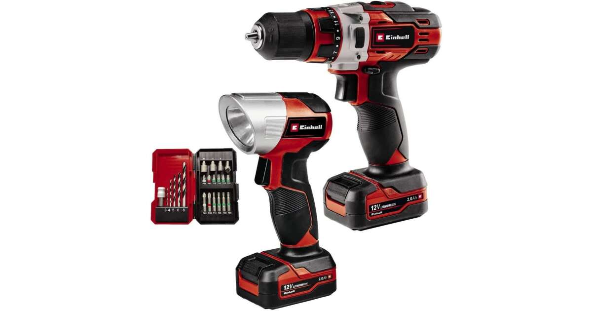 Einhell 4513598 TE-CD 12/1 Li +22+CL (2x2.0Ah) Set de burghie și ...