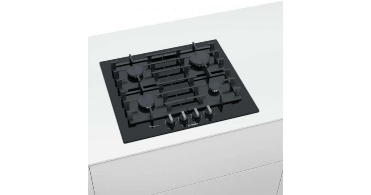 Bosch PPP6A6B90 Beépíthető gáz főzőlap, 59 cm, 4 főzőzóna, Fekete ...