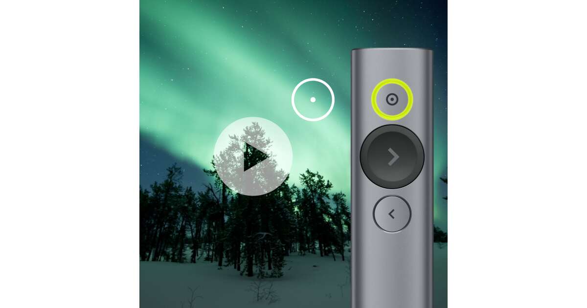 Logitech Spotlight™ Plus Vezeték Nélküli, Bluetooth / RF, Szürke presenter | Pepita.hu