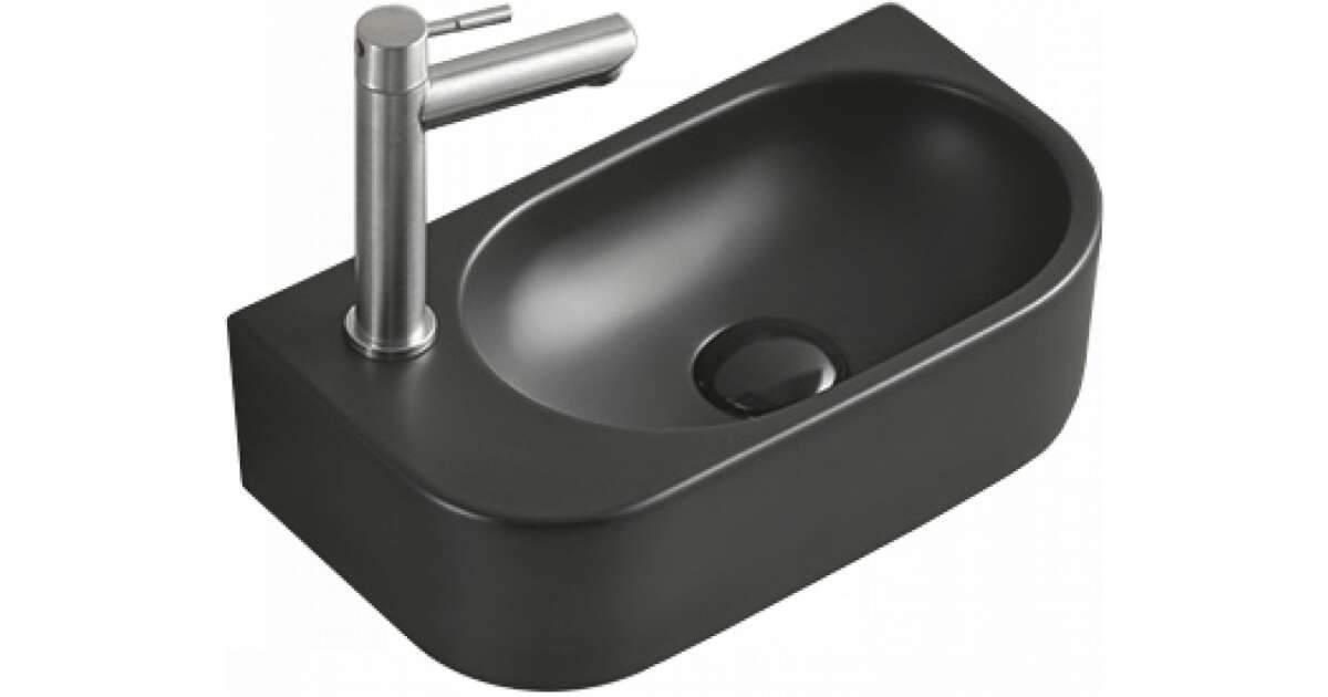 Mexen Viera Mosdó kagyló balos 40 x 21 cm, fekete mat - 21274085L Mosdó ...
