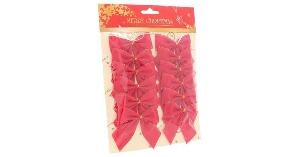 Piros bársonyos masni szett - 6 darabos - 7 cm | Pepita.hu