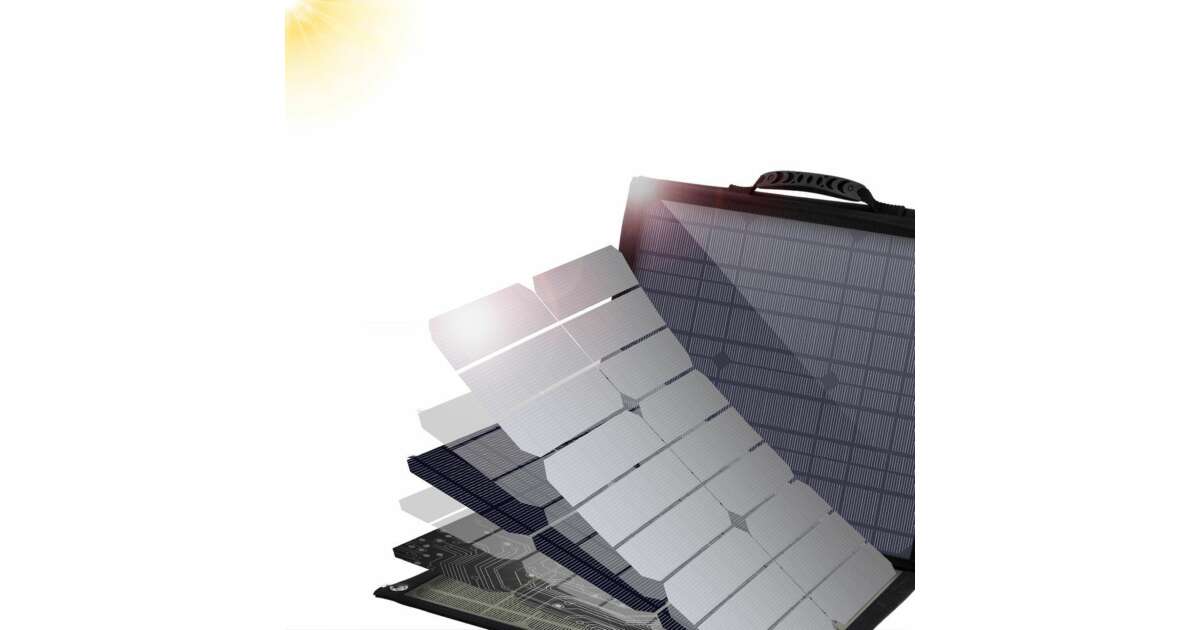 Choetech nagy 80W-os napelemes töltő összecsukható DC, USB C, 2x USB PD ...